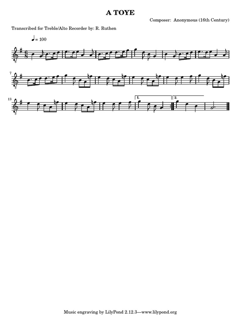 Alto Recorder Tunes PDF | PDF | Musicology | Classical Music