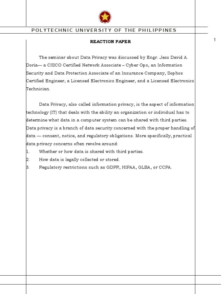 Polytechnic University of The Philippines: Reaction Paper | PDF ...