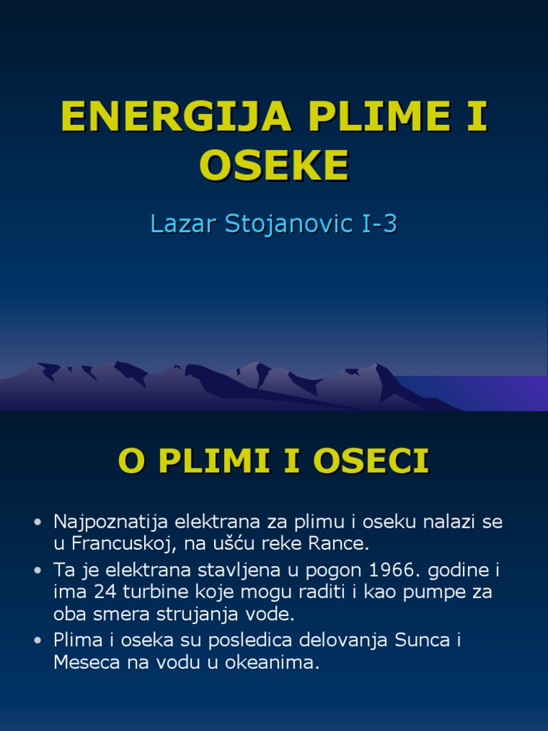 Plima I Oseka Prezentacija | PDF