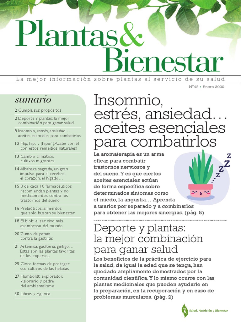 Plantas Bienestar N4501e | PDF | Salud y bienestar | Medicina