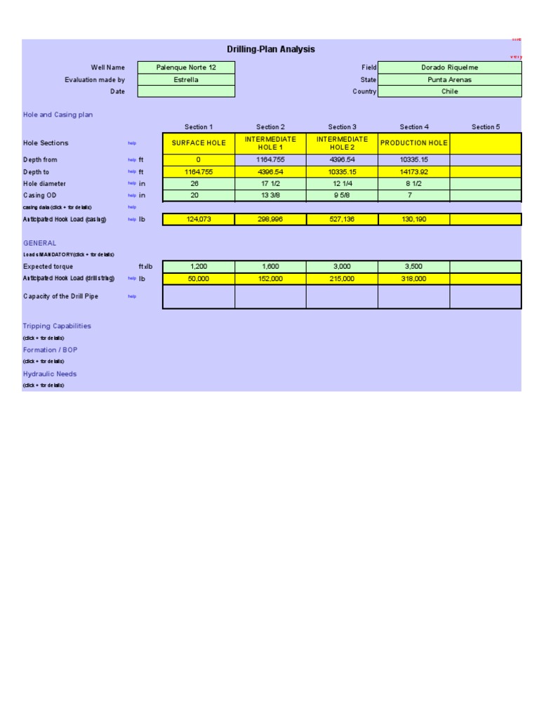 Drilling-Plan Analysis: Hole and Casing Plan | PDF | Drilling Rig ...