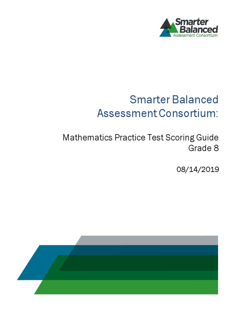 Grade 8 Math Practice Test Scoring Guide | PDF | Common Core State ...