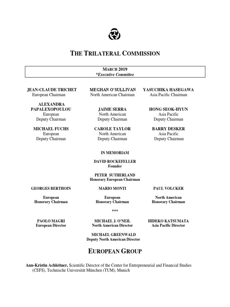 The Trilateral Commission - Members List March 2019 | PDF