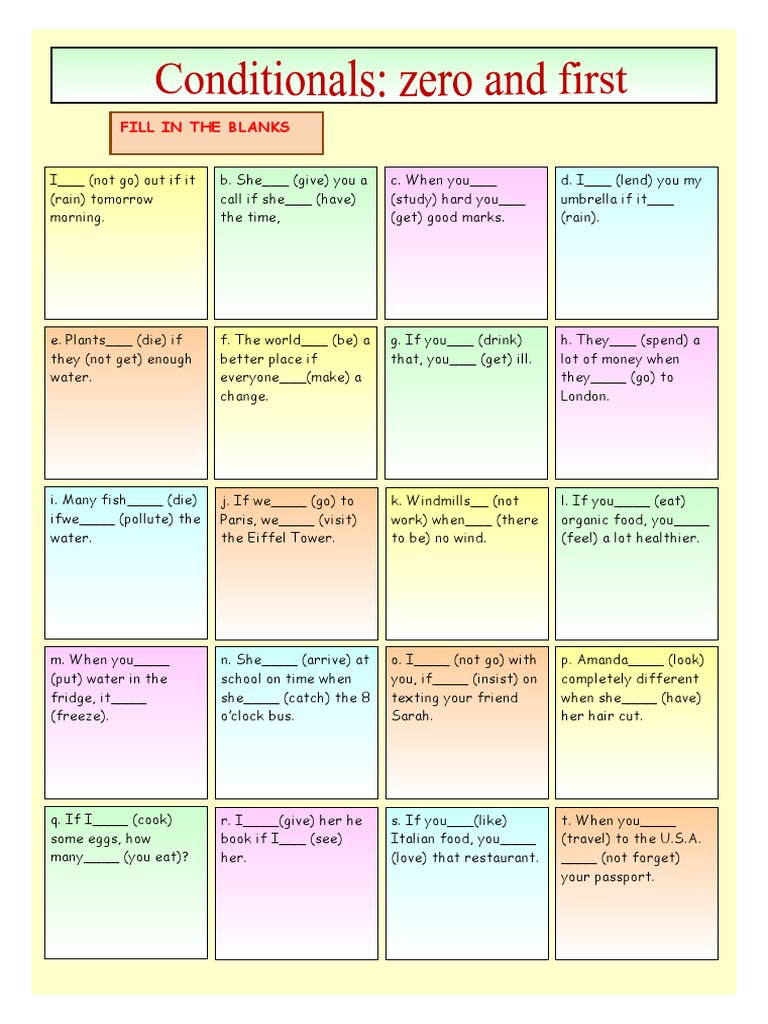 Conditional Sentences Fill-in Exercise | PDF