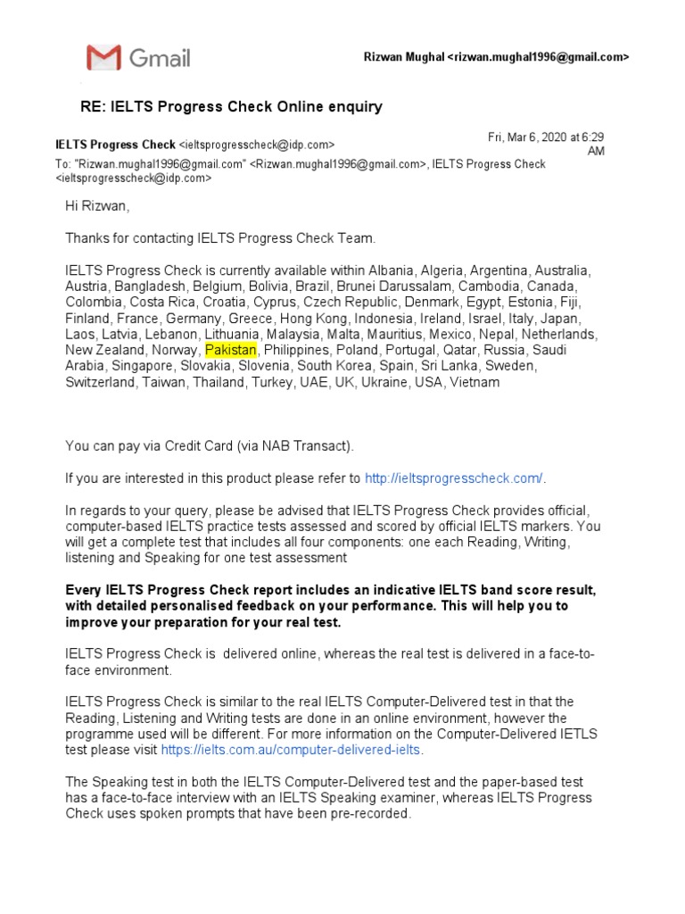 IELTS Progress Check | PDF | International English Language Testing System