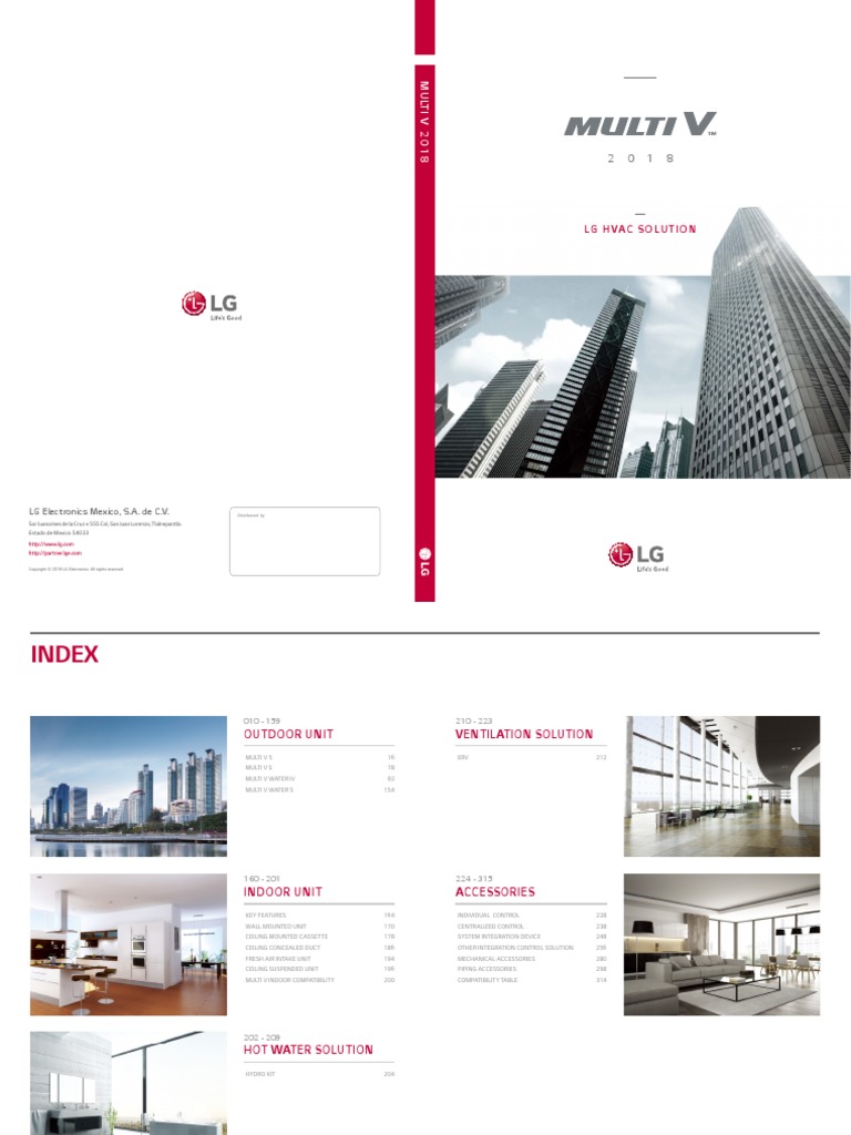 Multi V Catalogo 2018 | PDF | Air Conditioning | Heat Exchanger