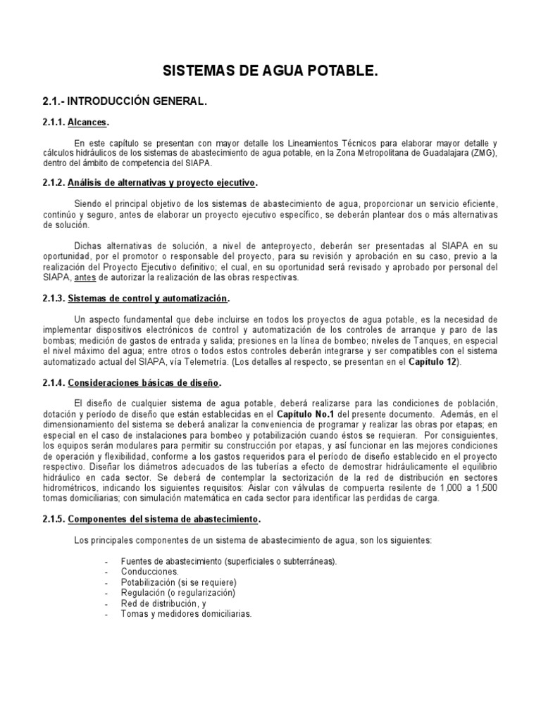 Sistemas de Agua Potable | PDF | Tubería (transporte de fluidos) | Agua ...