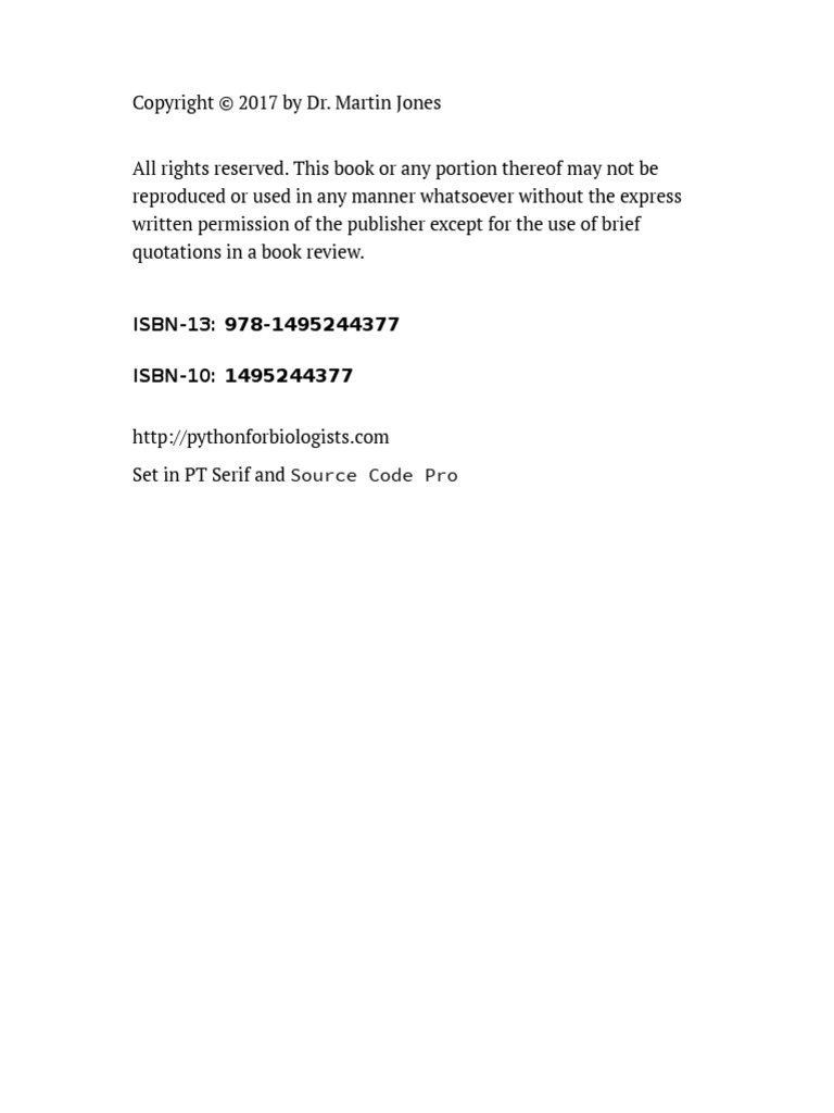 Martin Jones - Advanced Python For Biologists (2016) PDF | PDF ...