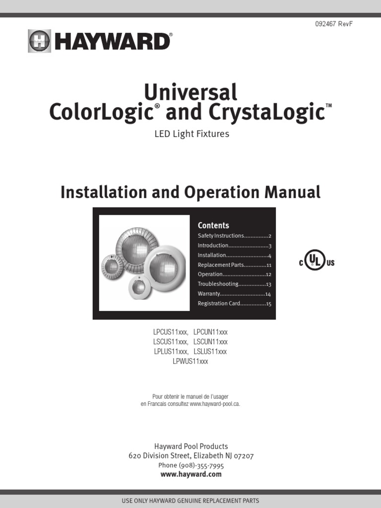 Universal Colorlogic and Crystalogic: Installation and Operation Manual ...