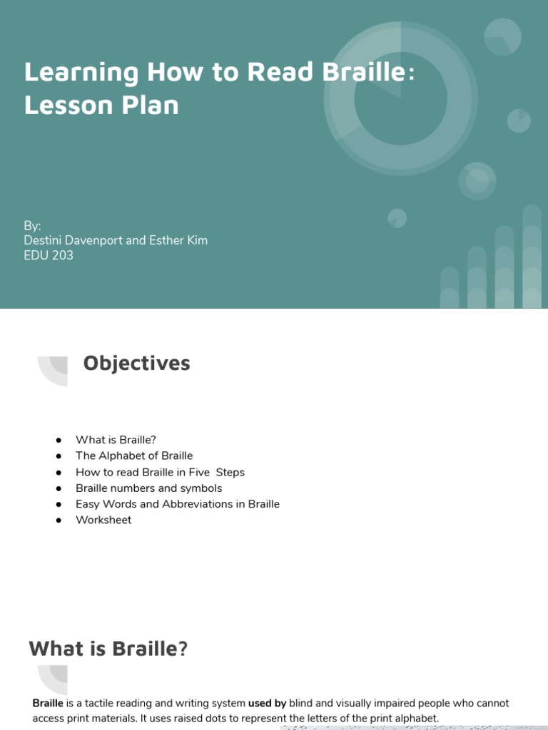 Lesson Plan Learning Braille - Powerpoint Edu 203 | PDF | Text | Writing