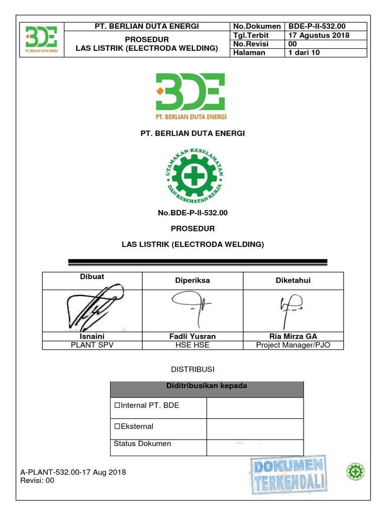 Sop Las Listrik (Electroda Welding) | PDF