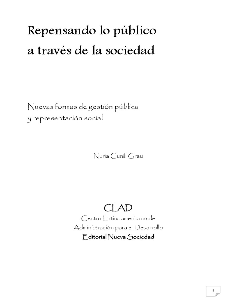 Repensando Lo Público A Través de La Sociedad PDF | PDF | Democracia | Ideologías políticas