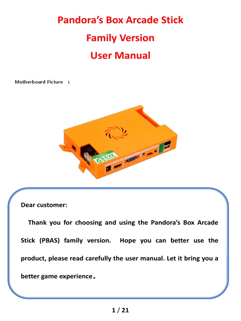 A Comprehensive User Manual for the Pandora's Box Arcade Stick Family ...