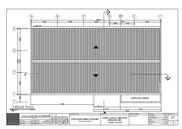 Proposed PMVIC Building Roof Plan | PDF