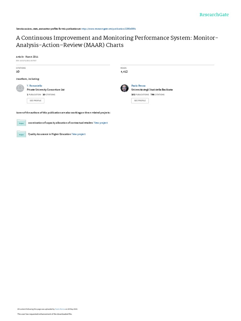 A Continuous Improvement and Monitoring Performance System: Monitor ...
