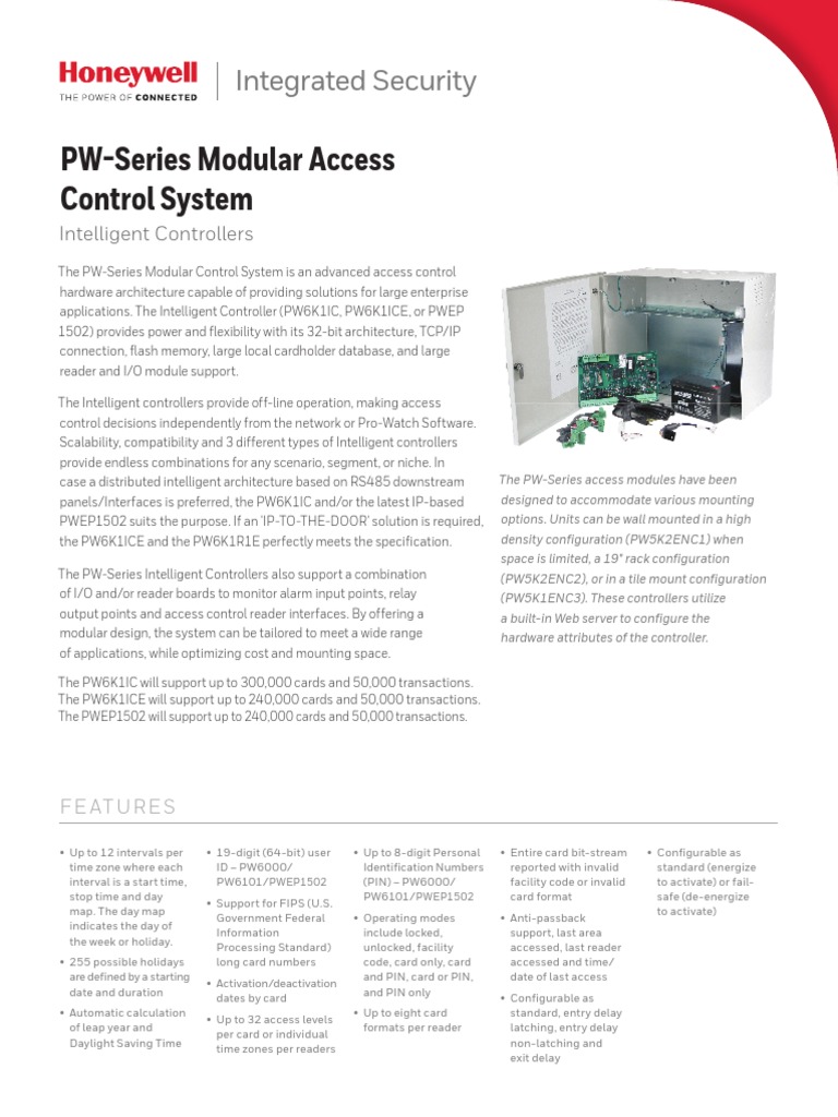 Datasheet_PW-Series-Modular-Access-Control-System pdf (2).pdf | Personal Identification Number ...