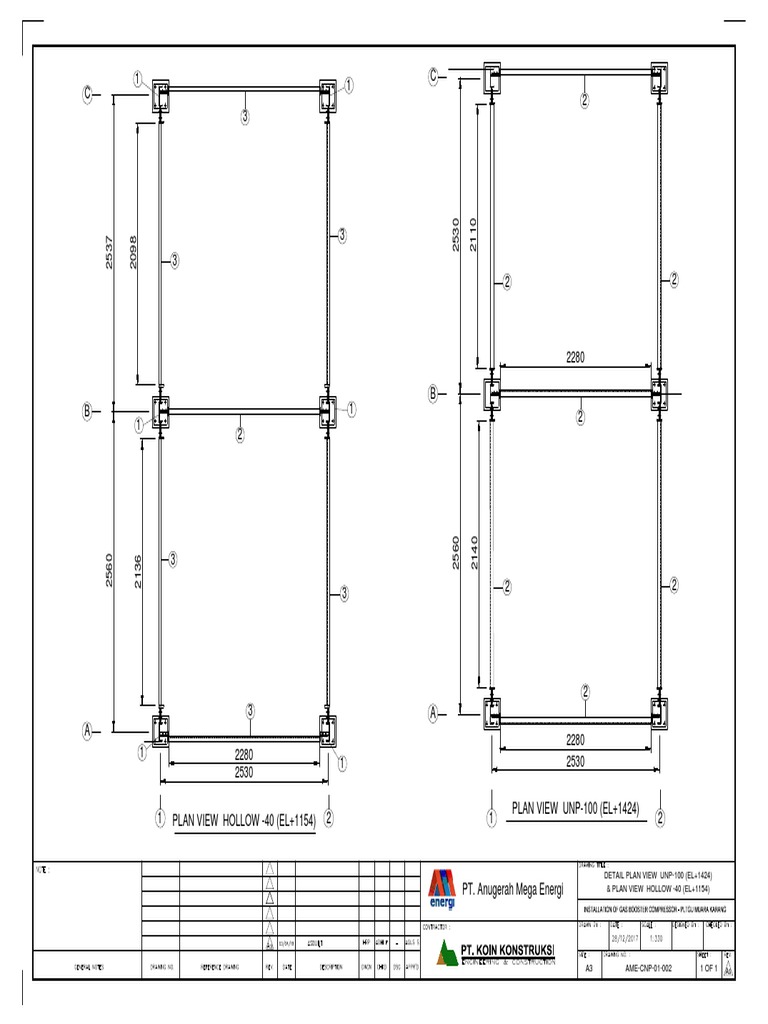 Detail Plan View for UNP-100 & Hollow-40 | PDF