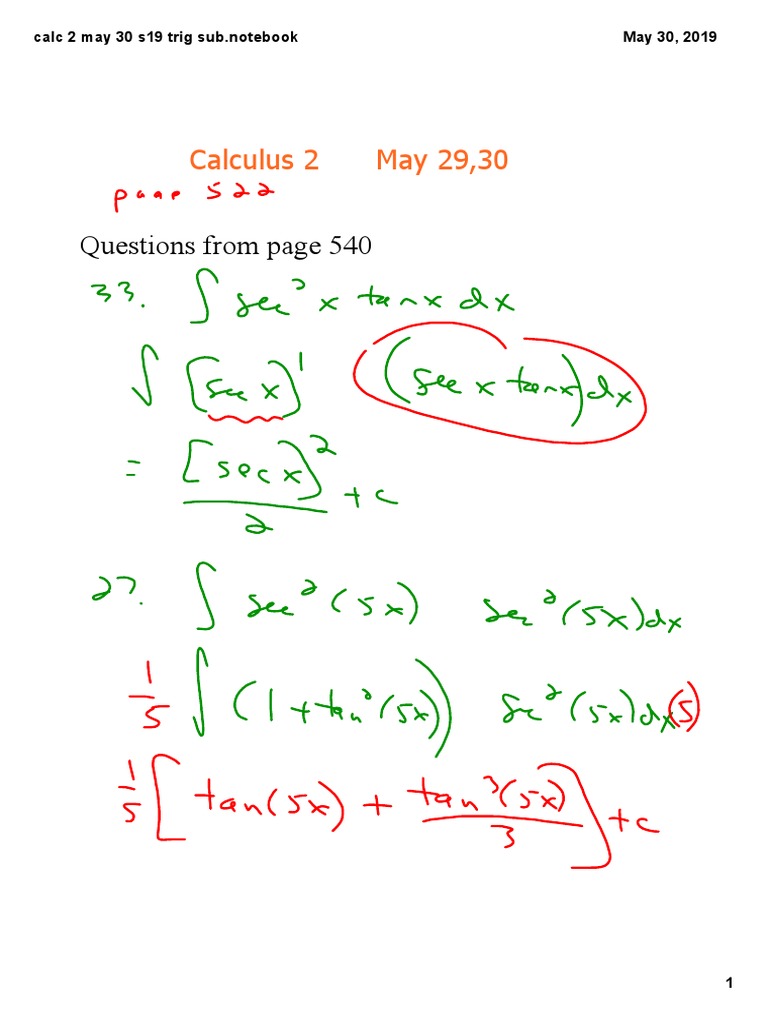 Calc 2 Per 2 May 30 - 1617860229 | PDF | Teaching Mathematics ...