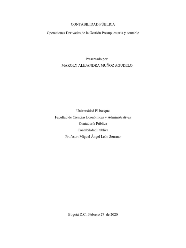 Operaciones Derivadas de La Gestión Presupuestaria y Contable | PDF ...