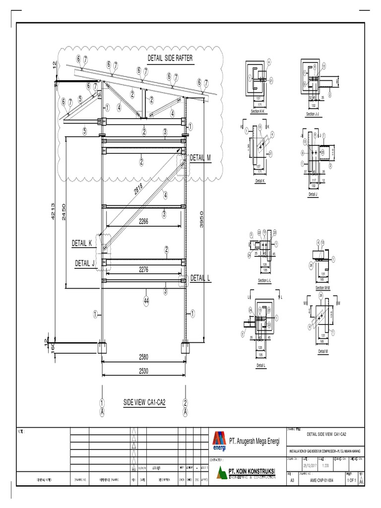 Detail Side Rafter: Section J-J Section K-K | PDF