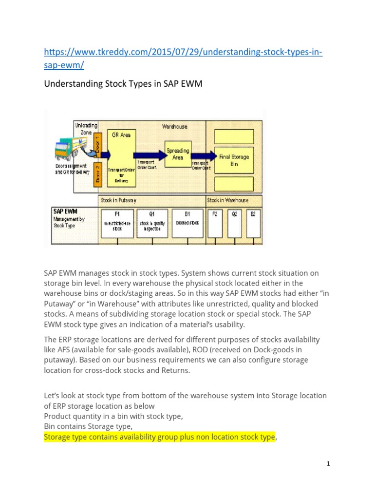 SAP EWM Stock Types Explained | PDF | Warehouse | Enterprise Resource ...