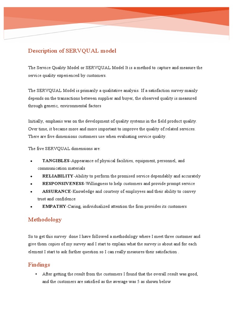 Description of SERVQUAL Model | PDF | Customer | Reliability Engineering