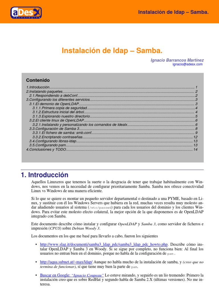 Samba Ldap | PDF | Directorio Activo | Archivo de computadora