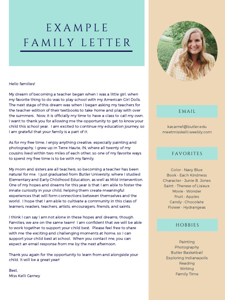 Example Family Letter | PDF