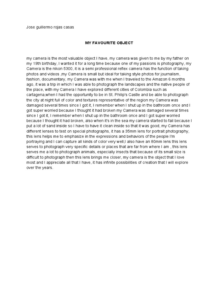 My Favourite Object PDF | PDF