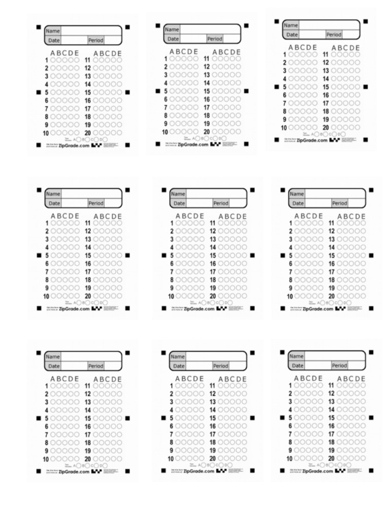 Zipgrade 20 | PDF