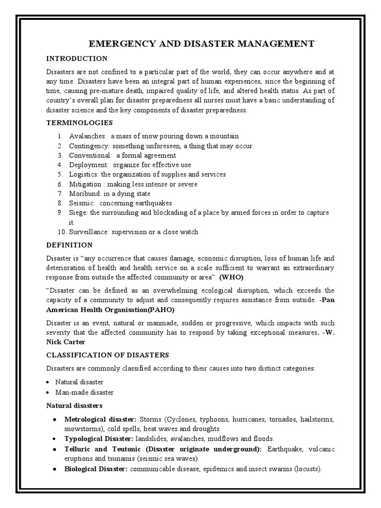 Emergency Disaster Management Guide | PDF | Emergency Management ...
