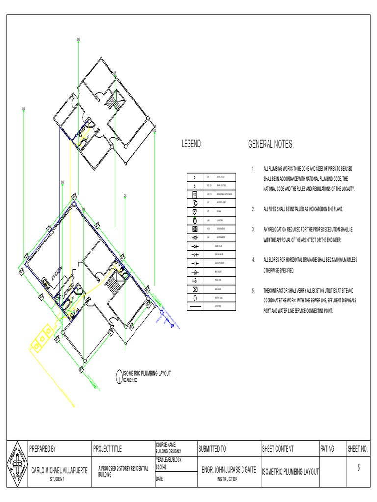 Isometric Plumbing Layout | PDF | Plumbing | Hydrology