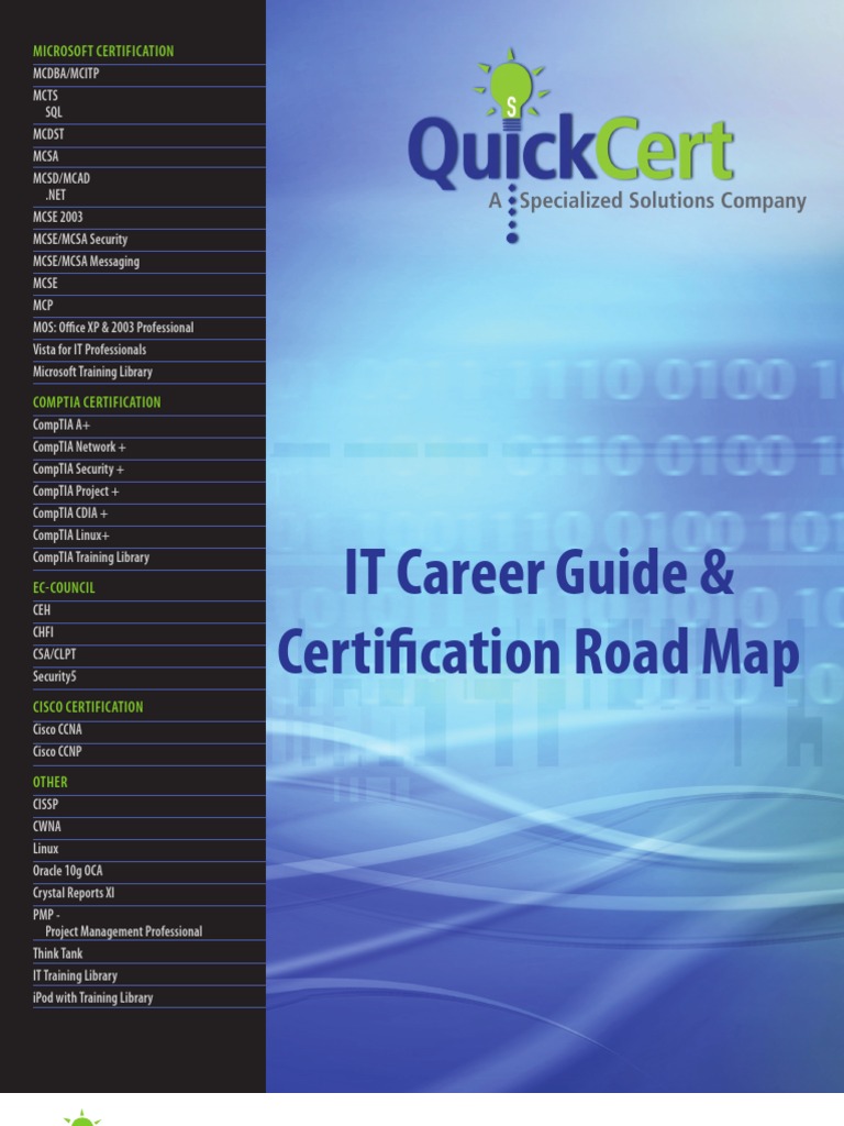IT Career Guide & Certification Road Map | PDF | Microsoft Certified ...