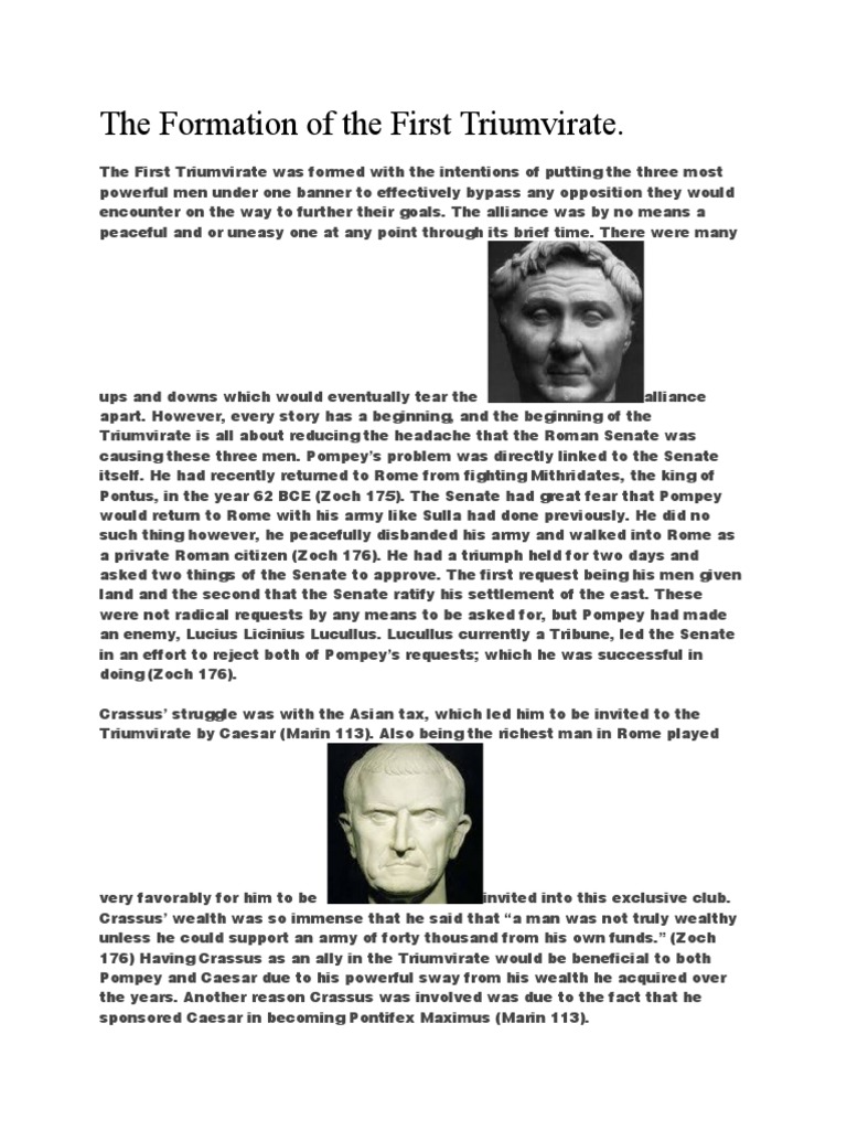 The Formation of The First Triumvirate | PDF | Pompey | Julius Caesar