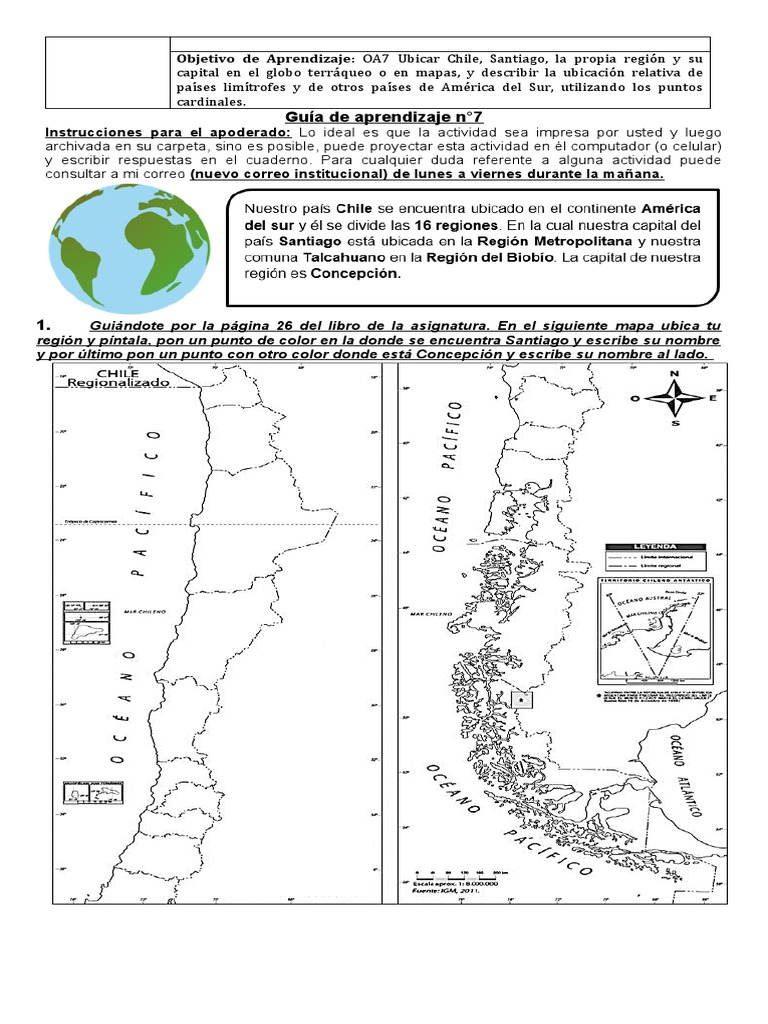 Ubicación de Chile y sus Puntos Cardinales | PDF