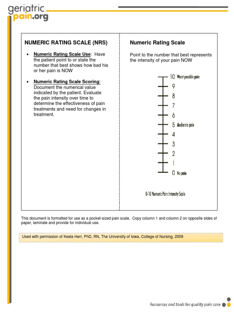 Numeric Rating Scale With SM Logo PDF | PDF