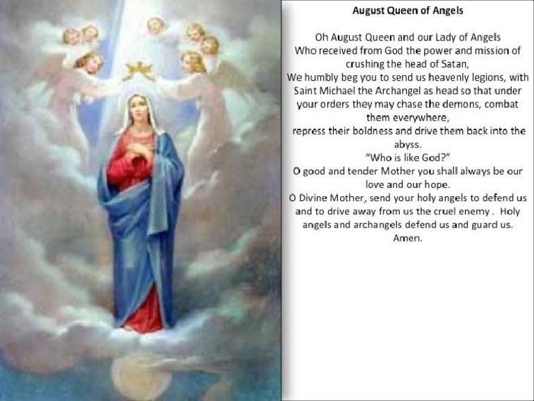 Prayer To Mary August Queen of Angels | PDF