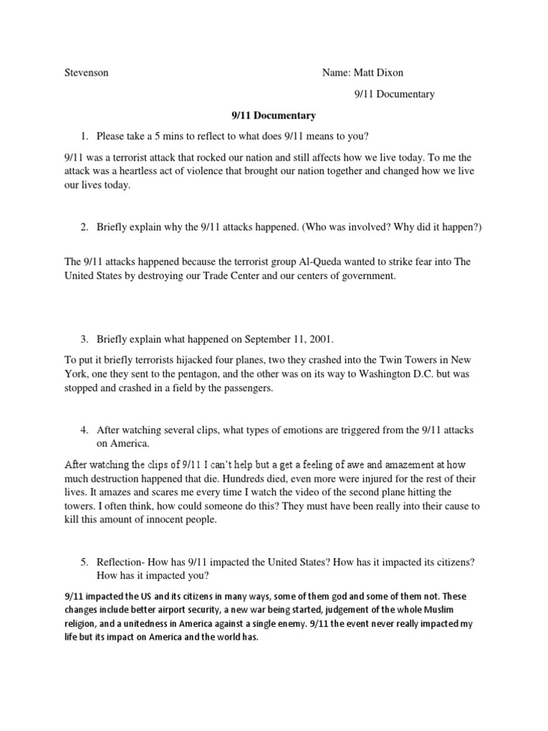 9-11 Worksheet PDF | PDF