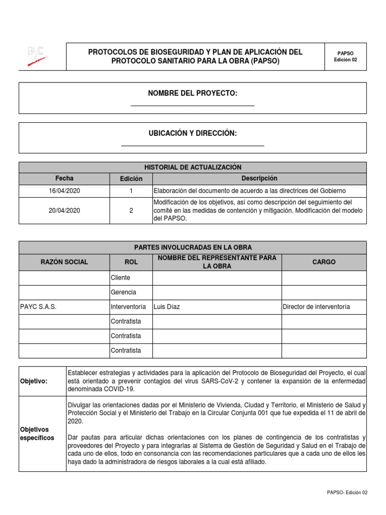 Modelo Protocolo y PAPSO | PDF | Lavado de manos | Bienestar