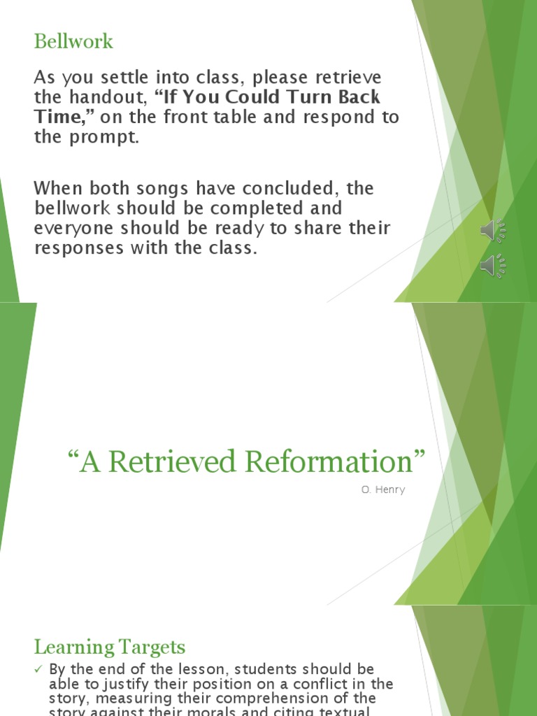 A Retrieved Reformation - Lesson Slideshow | PDF | Irony | Narration