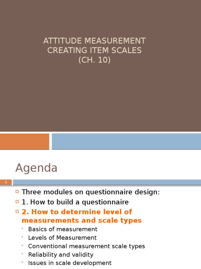 MEASURING ATTITUDES WITH ITEM SCALES | PDF | Level Of Measurement ...