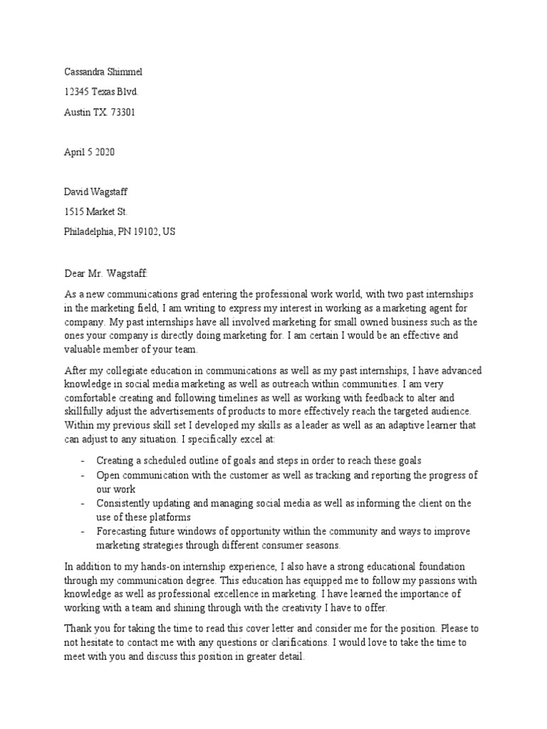 Cover Letter Draft | PDF