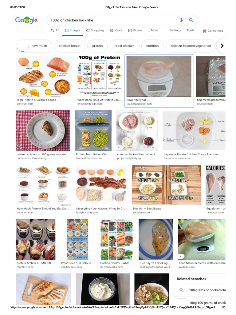 100g of Chicken Look Like - Google Search | PDF | Calorie | Foods