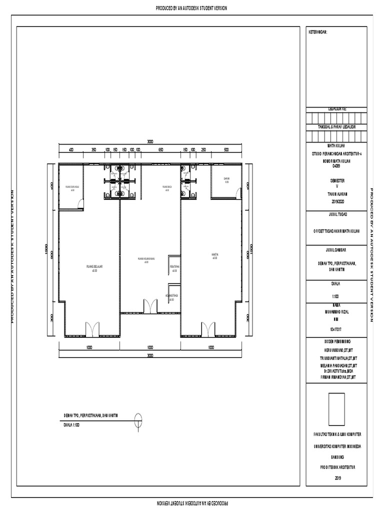 Denah TPQ dan Perpustakaan Arsitektur | PDF