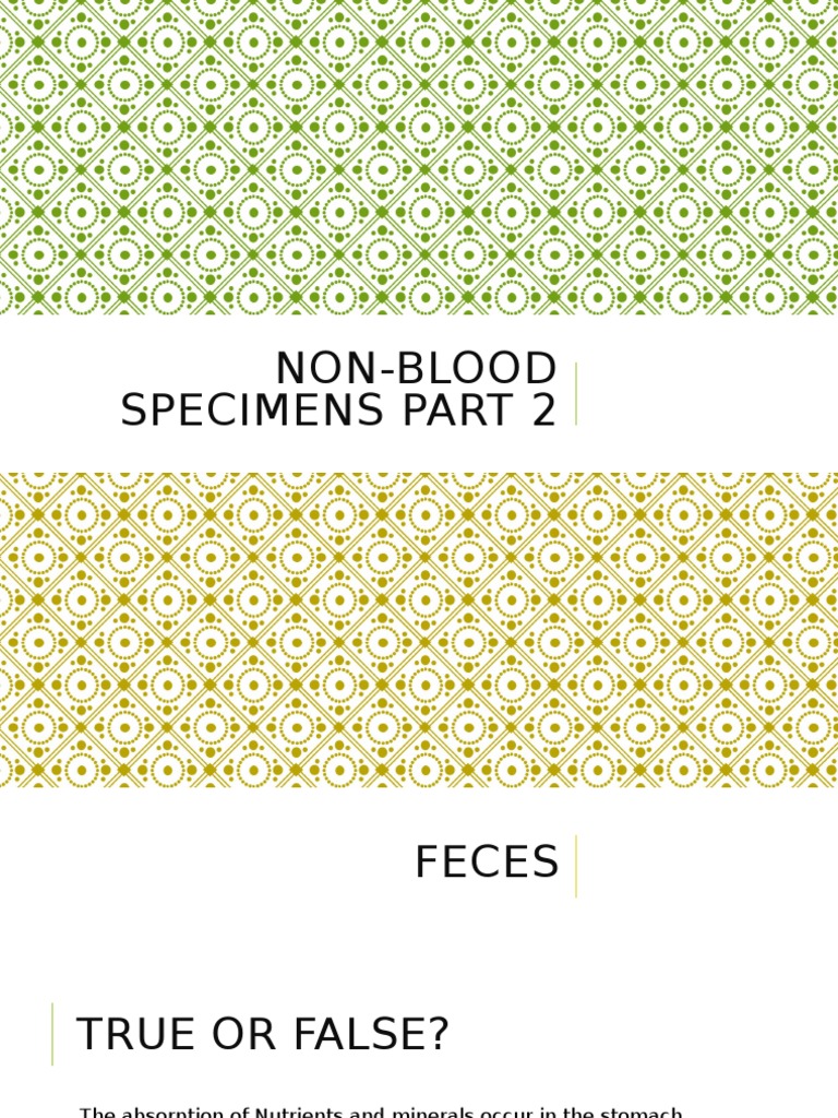 Lab 7 Non Blood Specimens Part 2 | PDF | Human Feces | Semen
