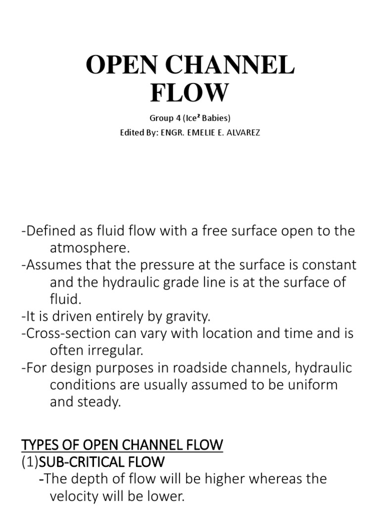 Open Channel Flow PDF | PDF | Stress (Mechanics) | Fluid Dynamics