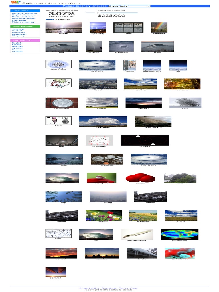 English Picture Dictionary | PDF | Storms | Ice
