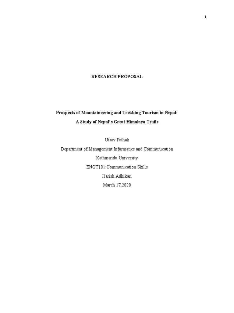 Research Proposal | Download Free PDF | Mountaineering | Mount Everest