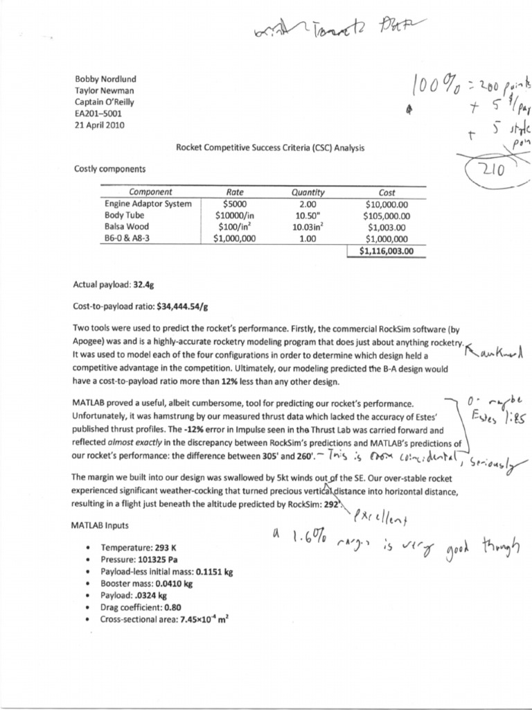 Rocket Project Studentexample Pdf Pdf