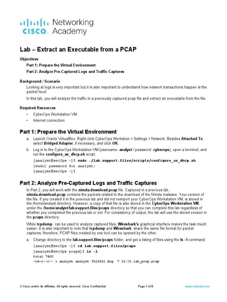 12.2.2.10 Lab - Extract An Executable From A PCAP | PDF | Transmission Control Protocol ...